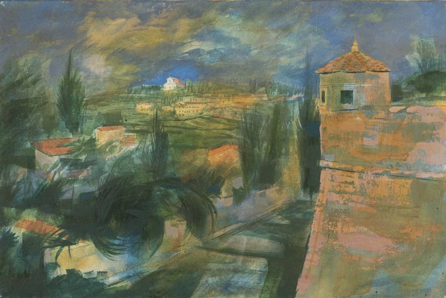 Ronald Lowe | Tuscan landscape with cathedral | MutualArt
