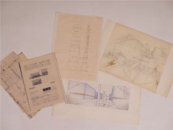 Pierre Lèbe | Set of architectural drawings and plan drawings for ...