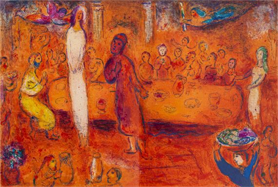 Marc Chagall | Mégaclès recognizes his daughter during the feast, (1889 ...
