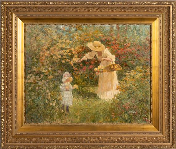 Robert Hamman | Mother and Child in Garden | MutualArt