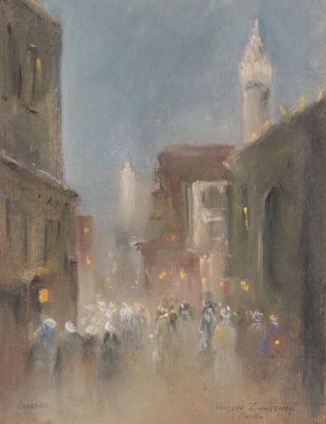 Theodore Zimmerman | The crowd in front of the mosque | MutualArt