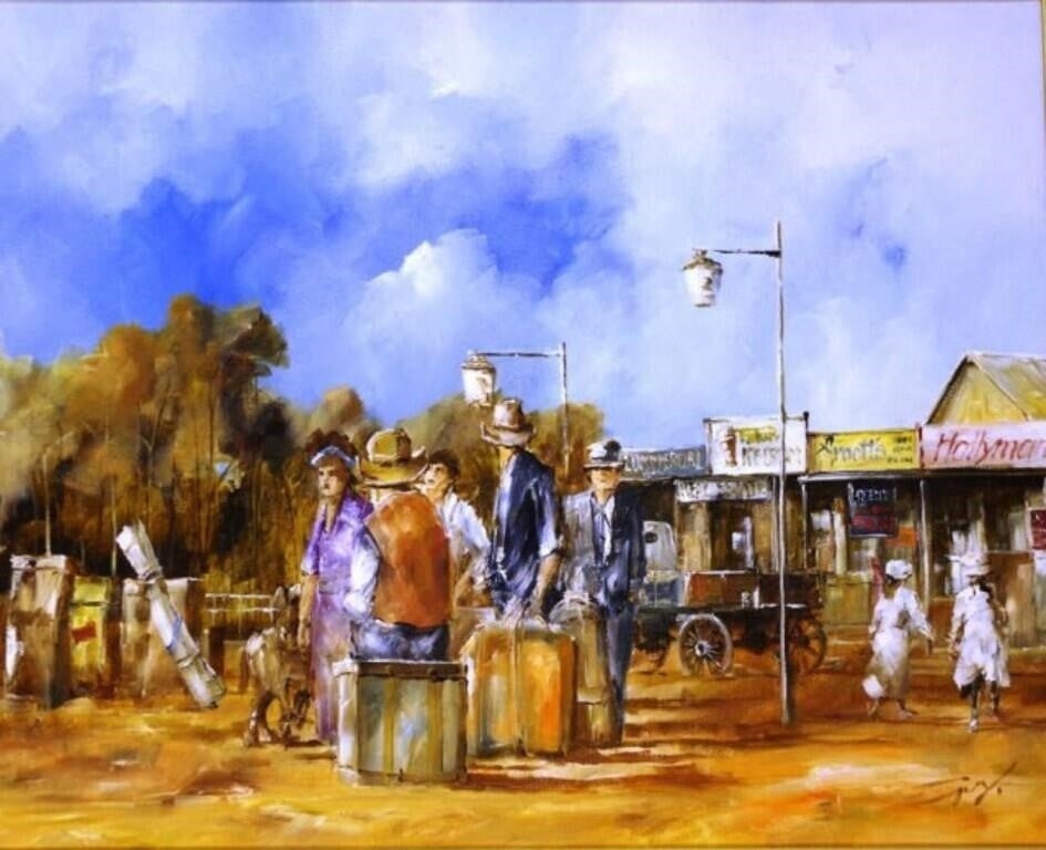 John Guy | Bus Stop in Main St | MutualArt