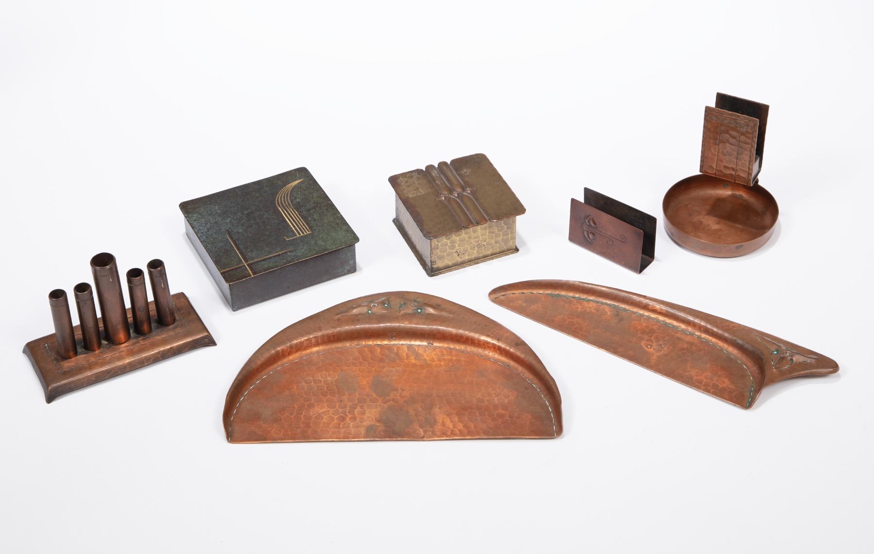 Roycroft | Five Roycroft Copper Desk Items | MutualArt