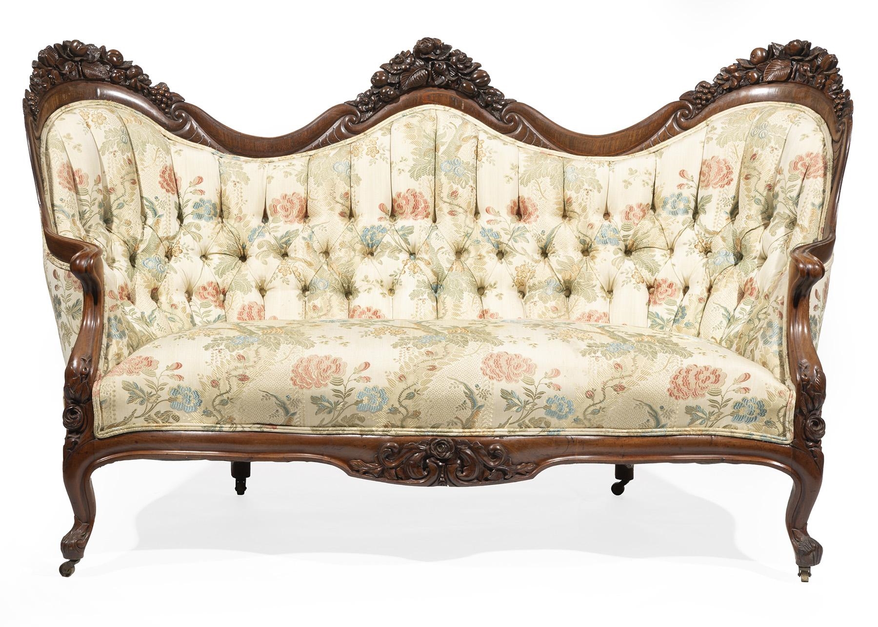 John Henry Belter | Carved and Laminated Rosewood Sofa | MutualArt