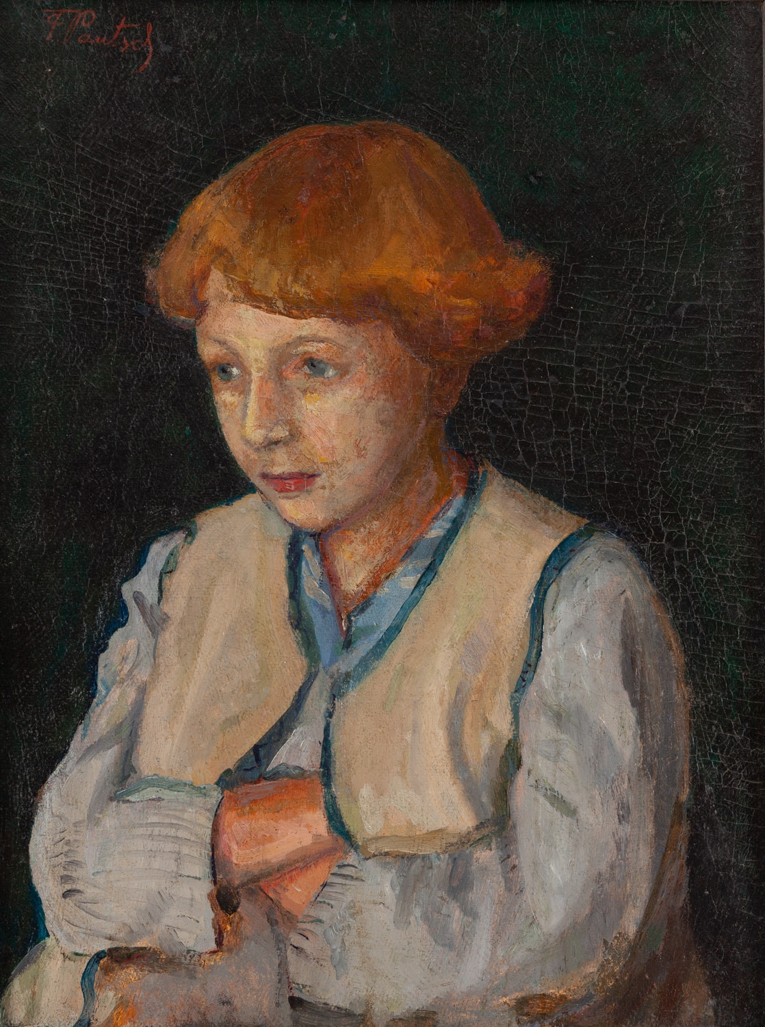 Fryderyk Pautsch | Hutsul child oil/paperboard | MutualArt