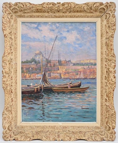 Henri Delavallee | Feluccas in the Port of Constantinople | MutualArt