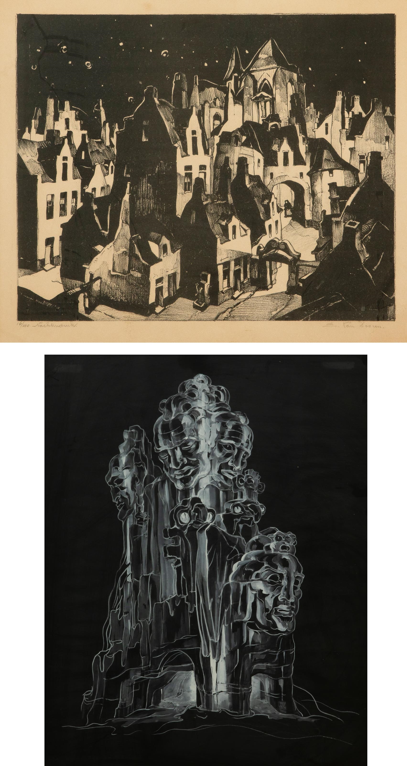 Edmond van Dooren | Studie, de machtzijde der gedachte; Nachtindruk ...