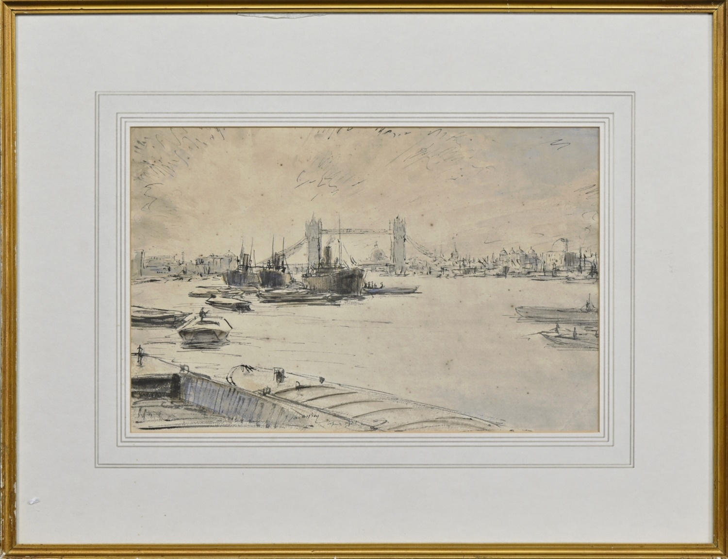 James McBey | LONDON TOWER BRIDGE (1921) | MutualArt