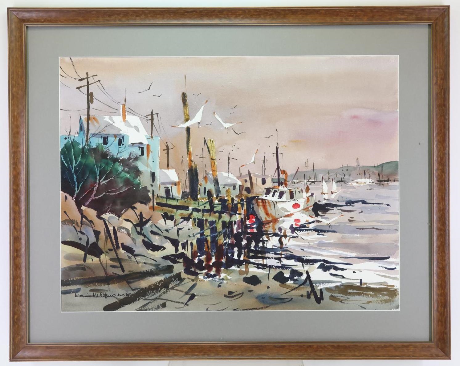 Dominic DiStefano | Harbor scene with sailboats | MutualArt
