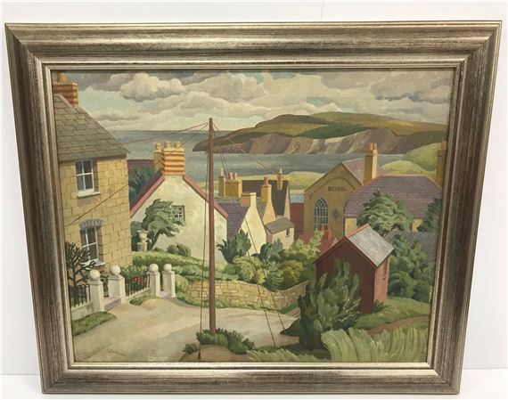 Archibald Sanderson | Coastal landscape with buildings and Bethel ...