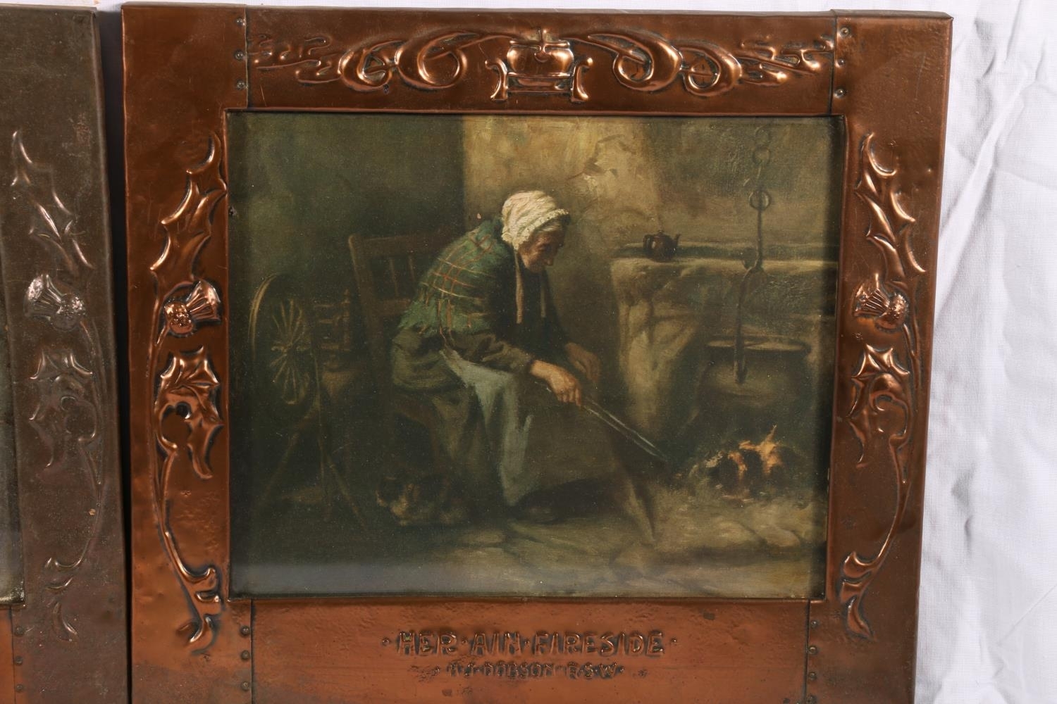 H. J. Dobson | pair of prints in Art Nouveau relief copper frames ...