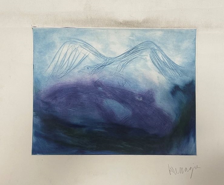 Jean Messagier | The big blue bird | MutualArt