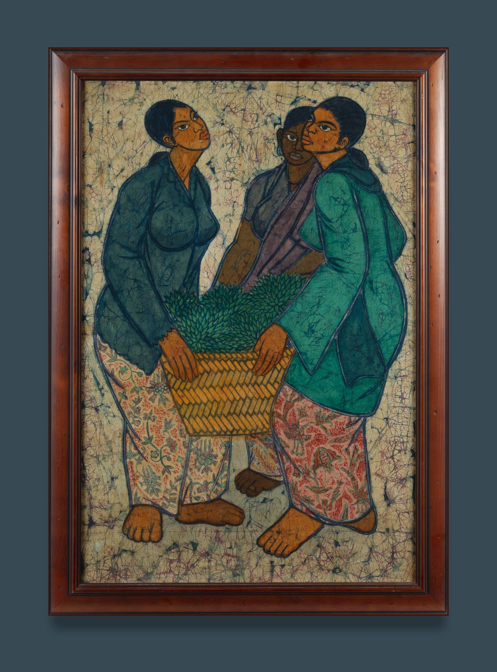 Chuah Thean Teng | Village Women with Basket of Durian | MutualArt