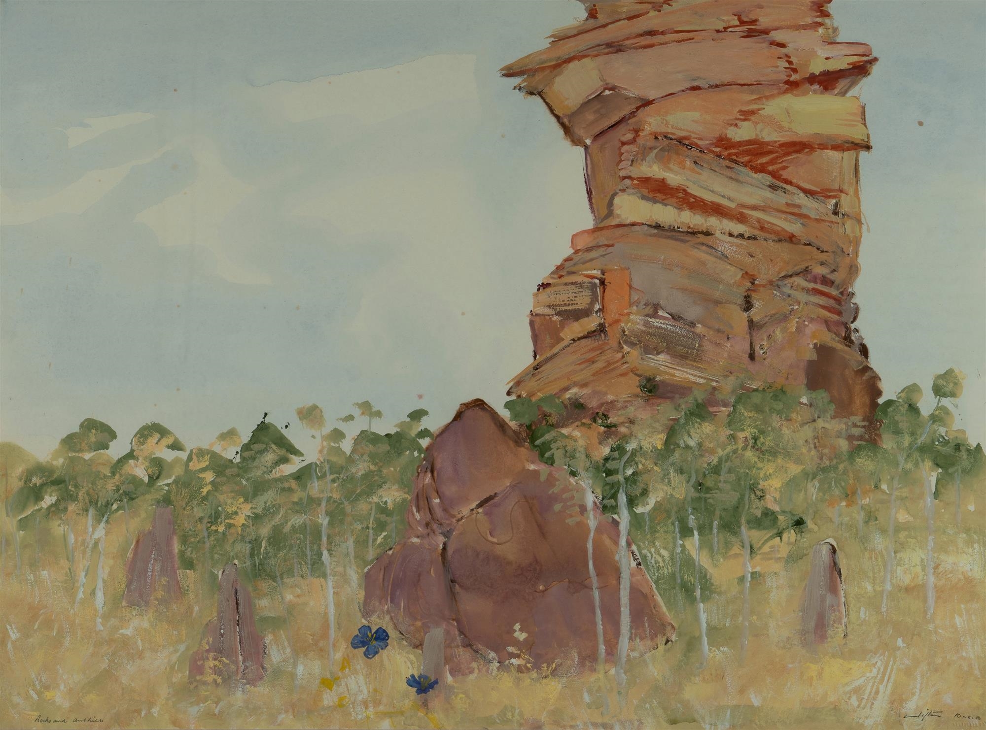Clifton Pugh | Rocks and Anthills (1980) | MutualArt