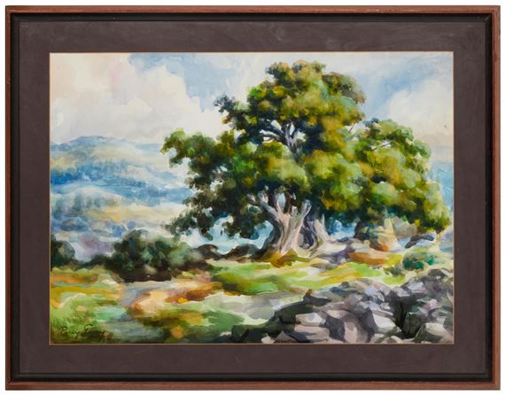 Percy Gray | Landscape with oak trees | MutualArt