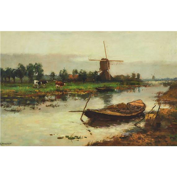 Cornelis Bouter | A DUTCH WATERWAY | MutualArt