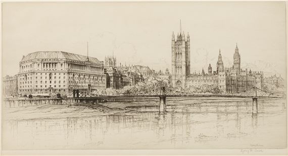 Sydney R. Jones | The Houses of Parliment from the Thames | MutualArt