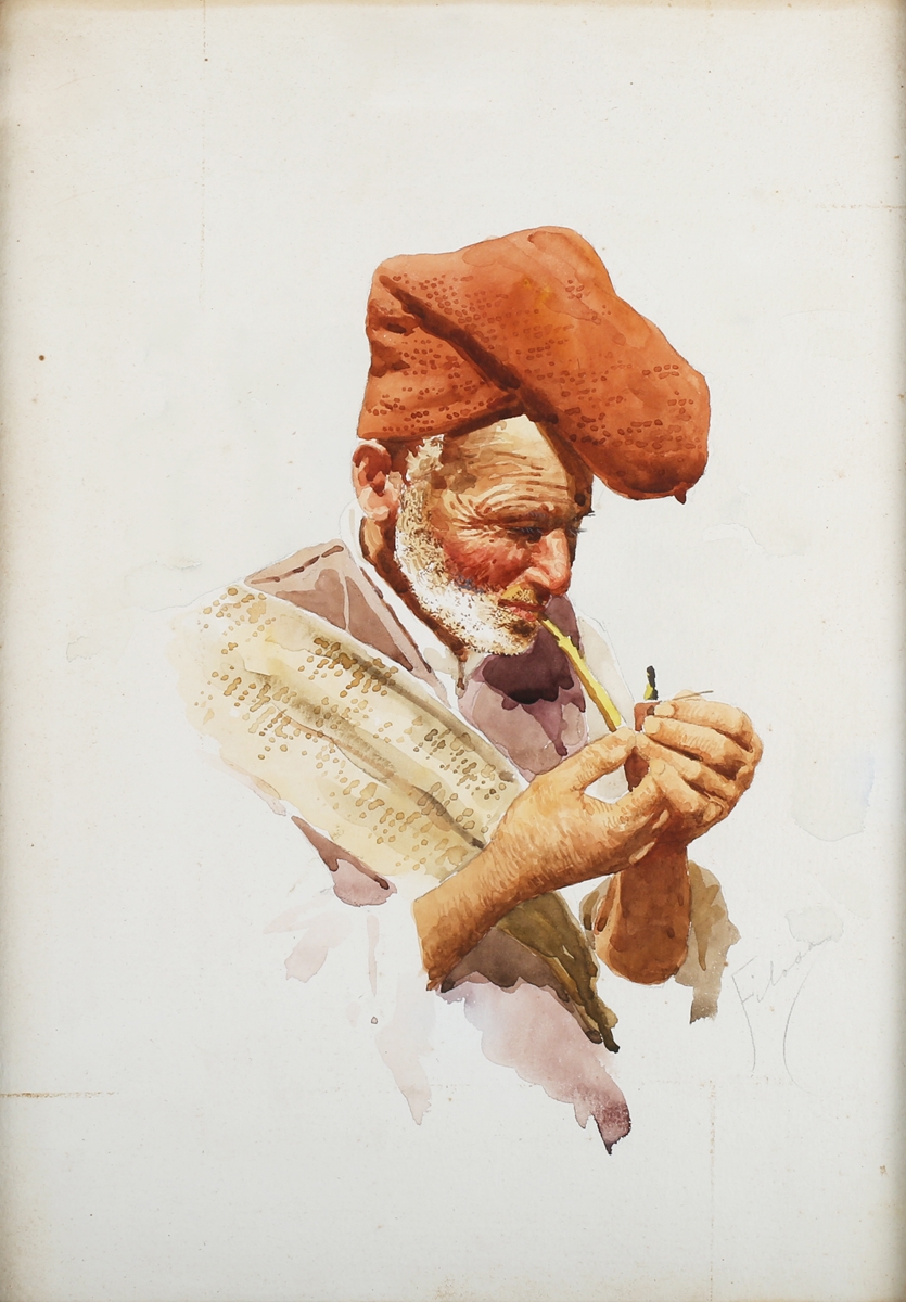 Giovanni Battista Filosa | Fisherman lighting a Pipe | MutualArt
