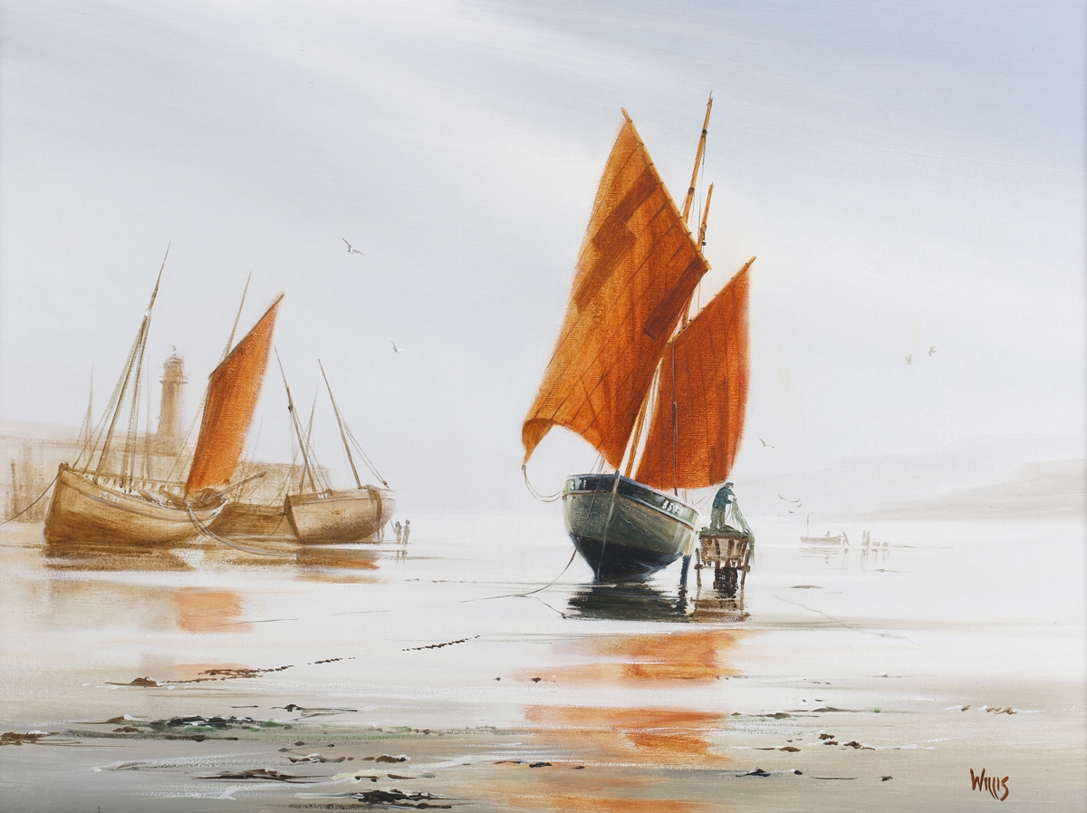 David Willis | Barges in St Ives Harbour (20th Century) | MutualArt