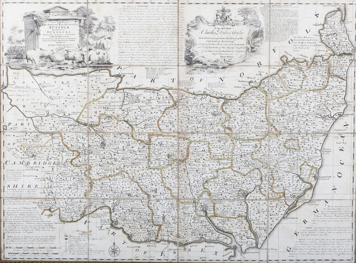 Emanuel Bowen | An Accurate Map of Suffolk… | MutualArt