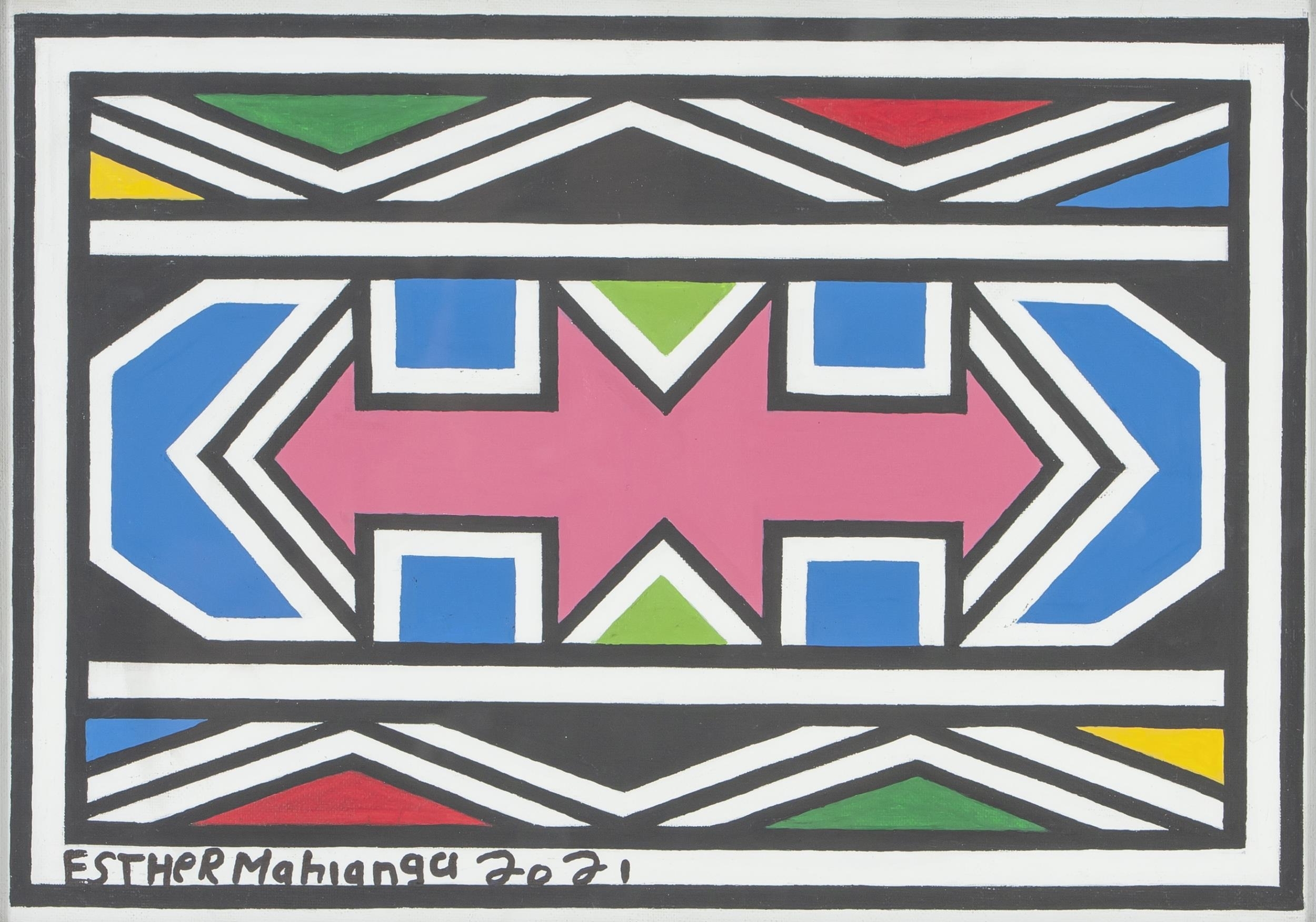 Esther Mahlangu | NDEBELE PATTERN (2021) | MutualArt