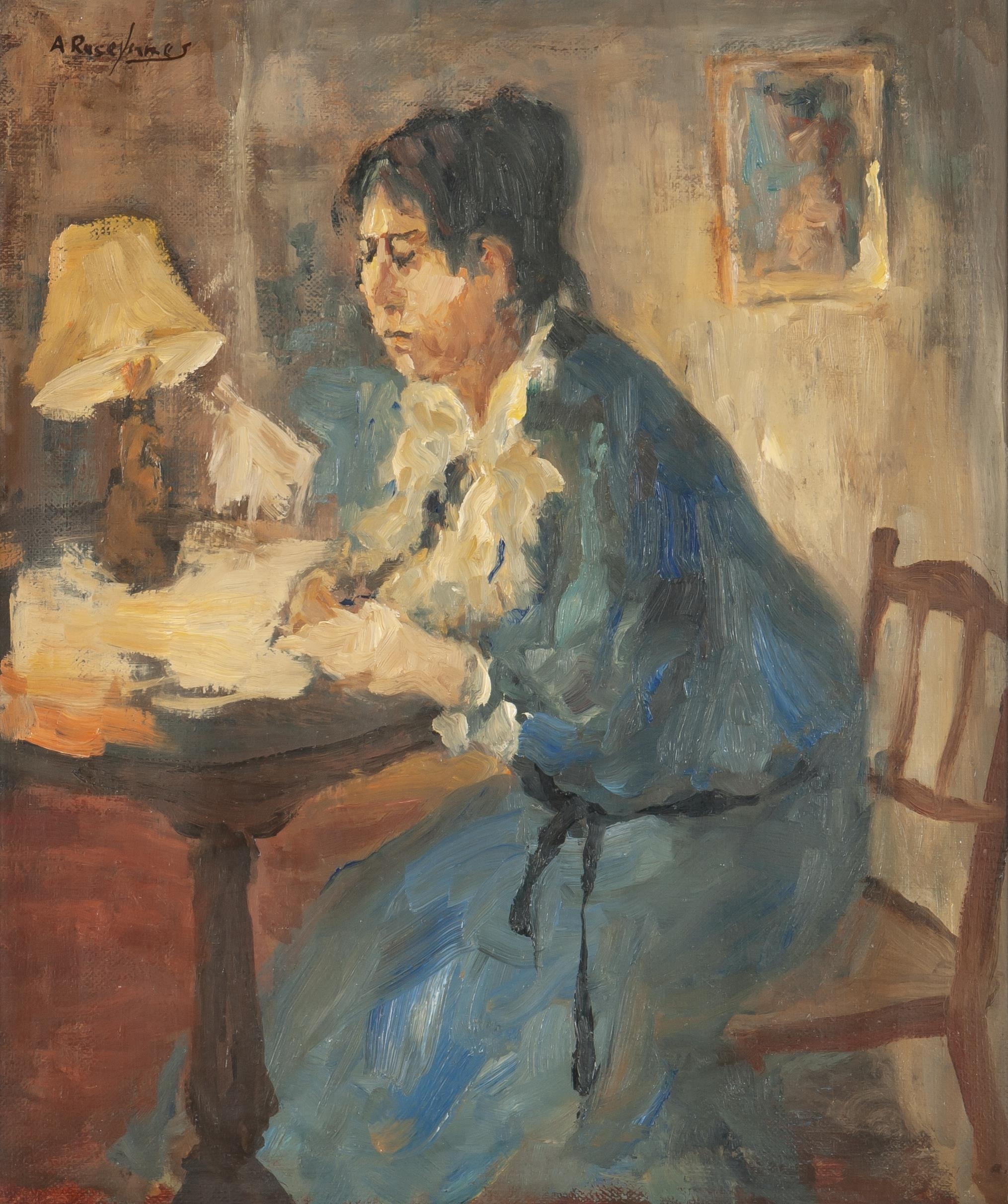 Alexander Rose-Innes | WOMAN SEATED AT DESK | MutualArt