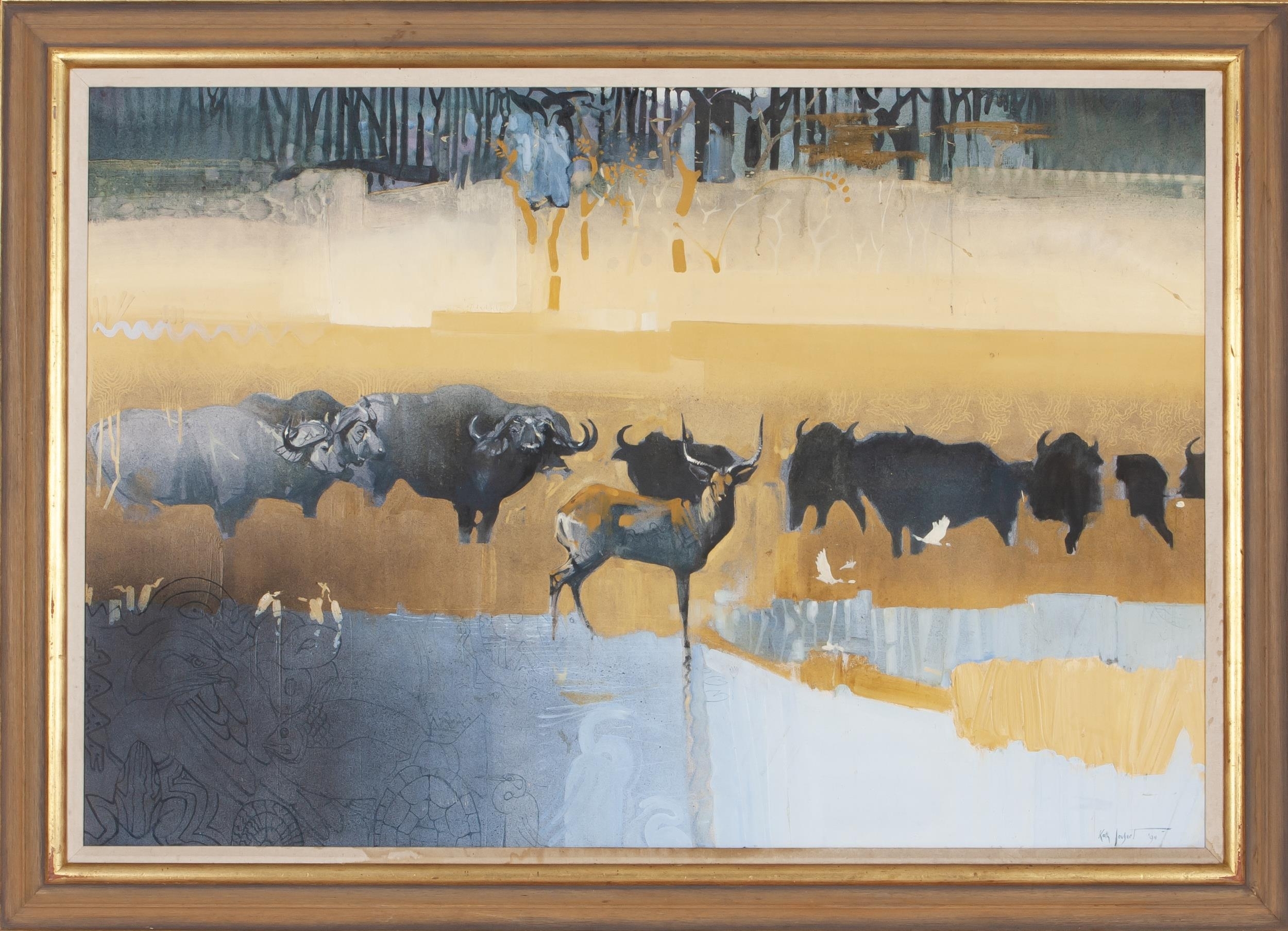 Keith Joubert | BUFFALO AND WATERBUCK (94) | MutualArt