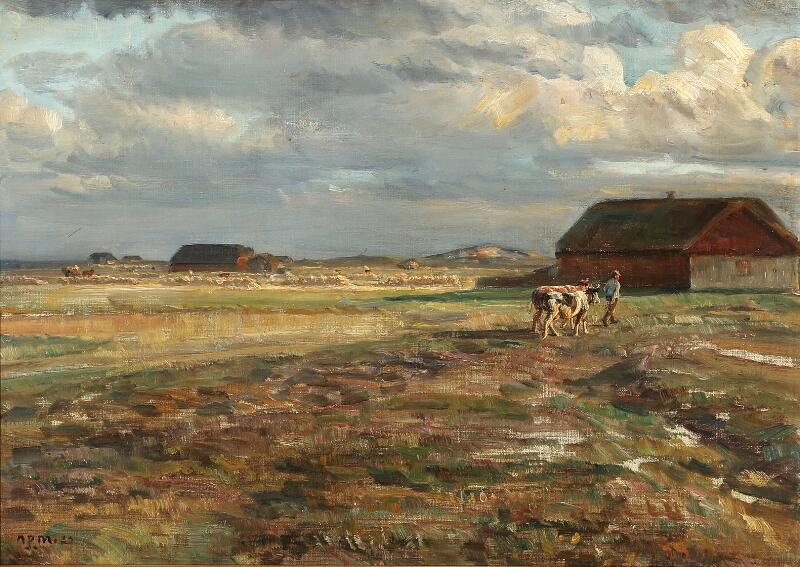 Niels Pedersen Mols | The cows are drawn home in the evening sun (20 ...