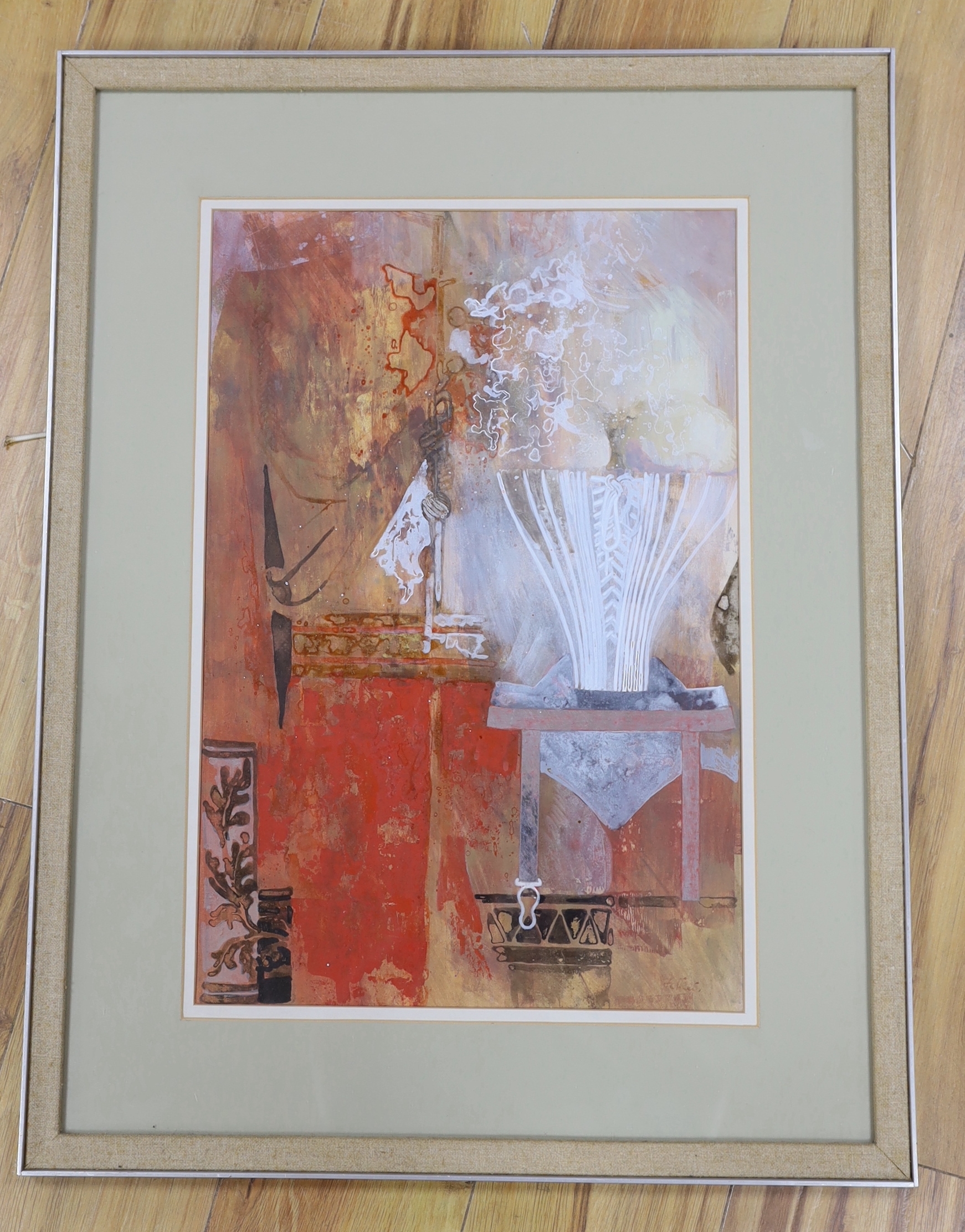 Peter Folkes | Interior with cut glass vase | MutualArt