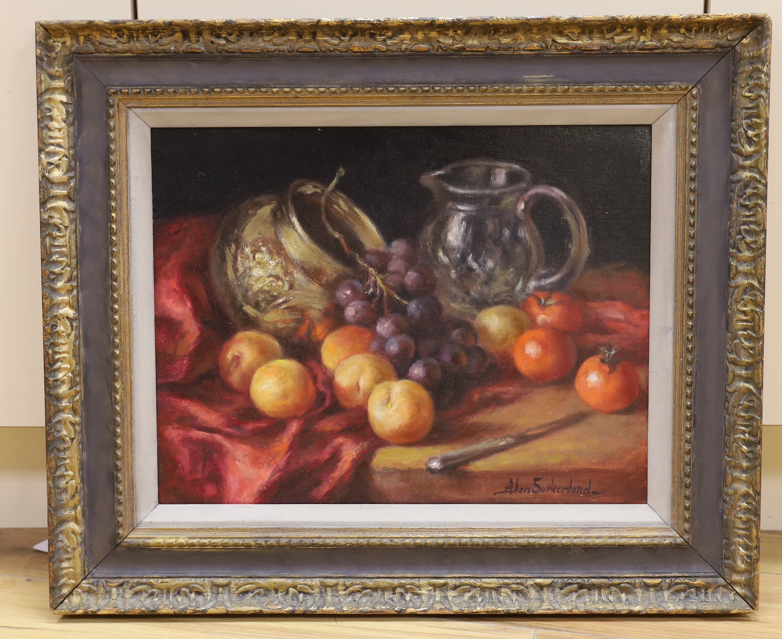 Alan Sutherland | Still life of fruit on a table top | MutualArt