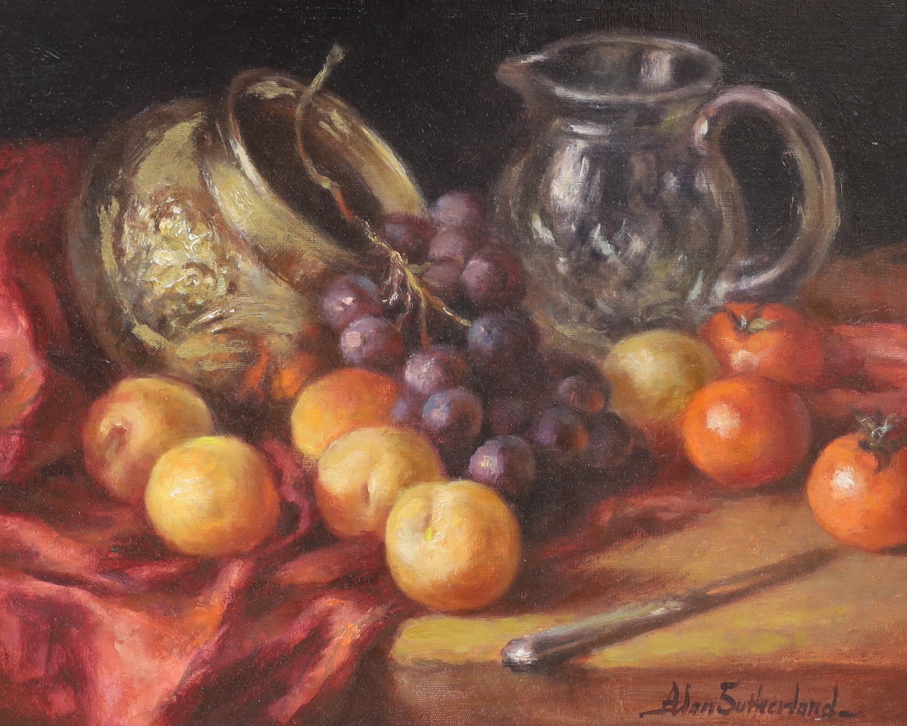 Alan Sutherland | Still life of fruit on a table top | MutualArt
