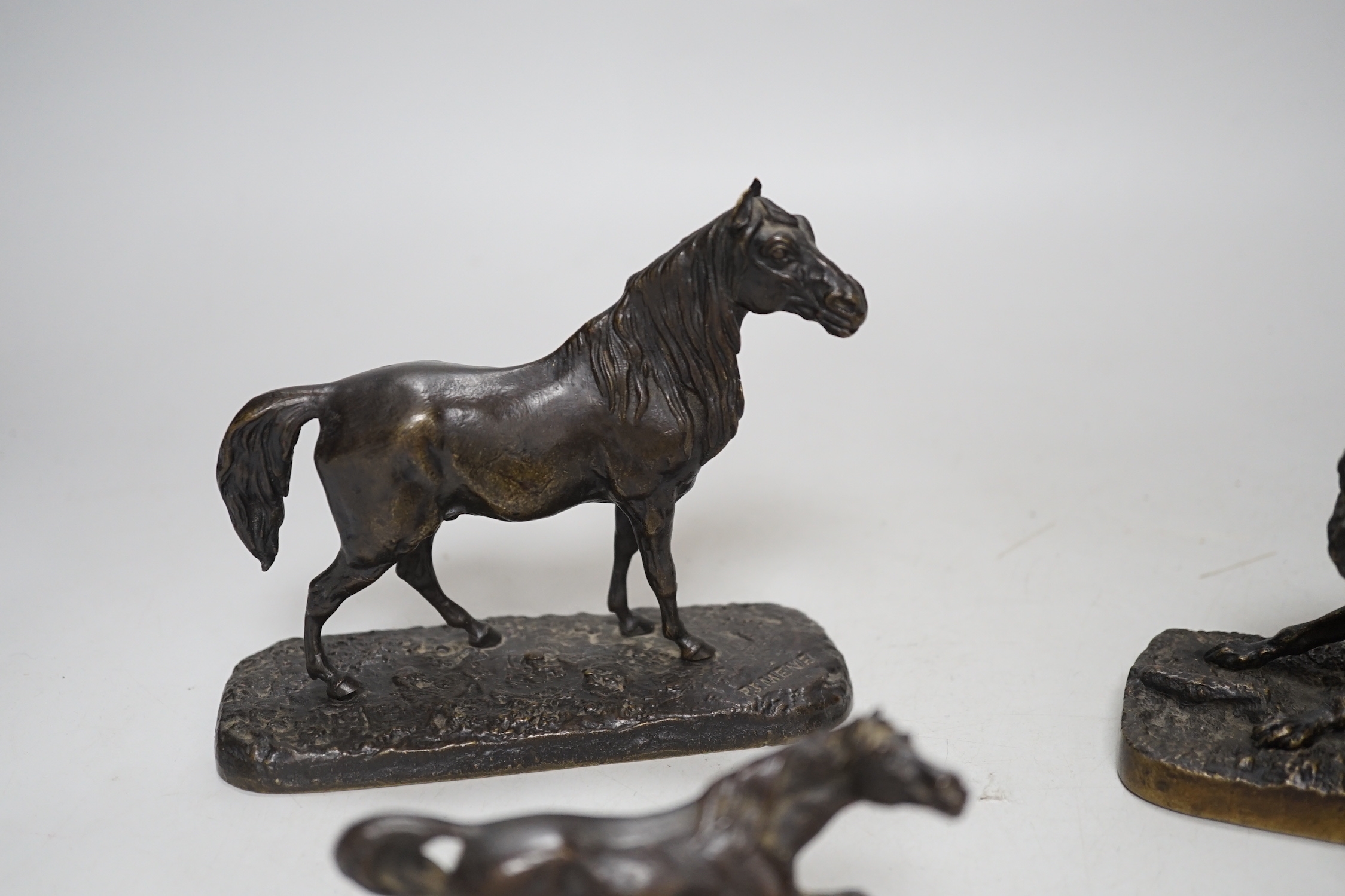 Pierre-Jules Mene | Four bronze models of foxes and horses | MutualArt