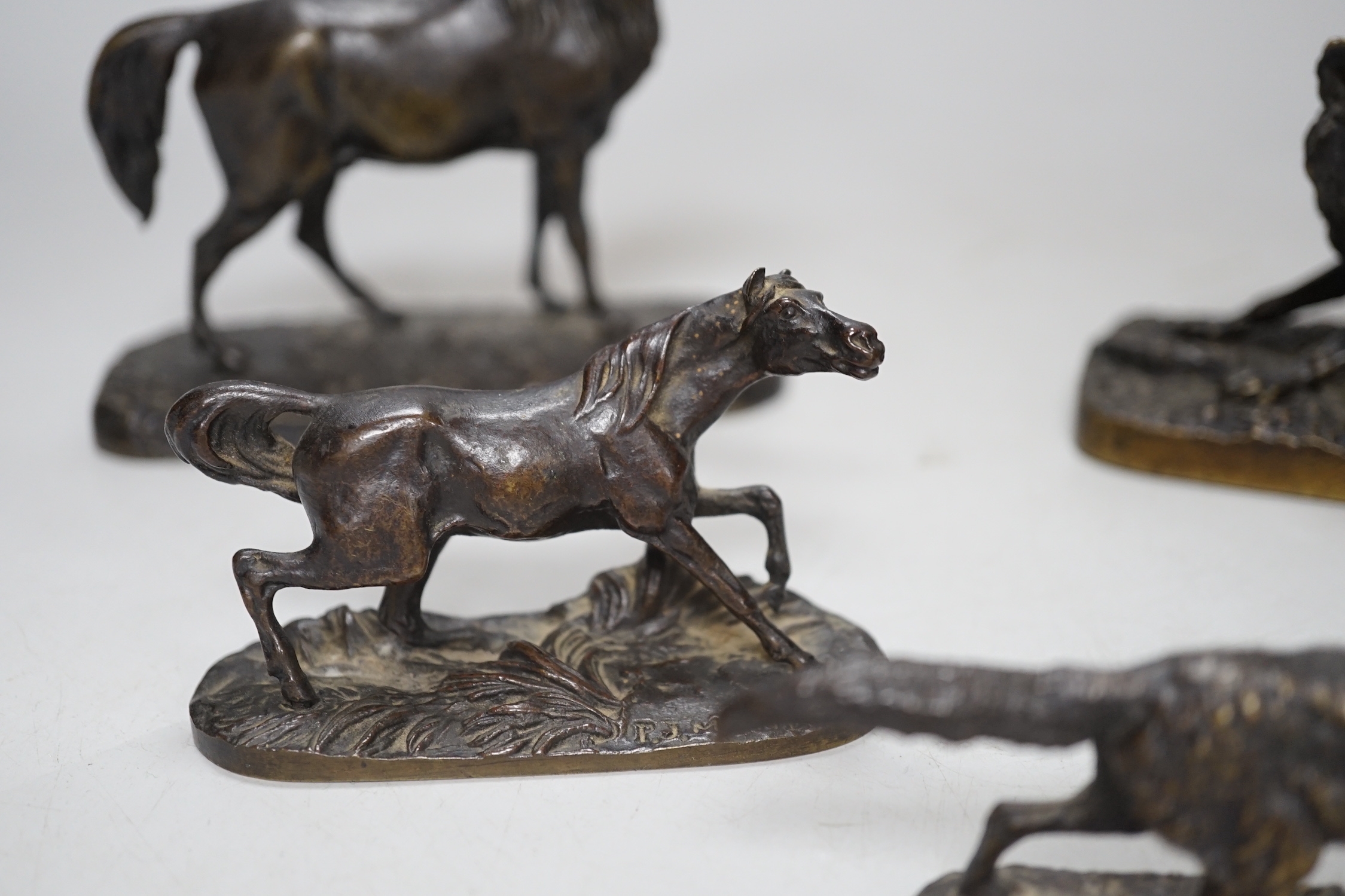 Pierre-Jules Mene | Four bronze models of foxes and horses | MutualArt