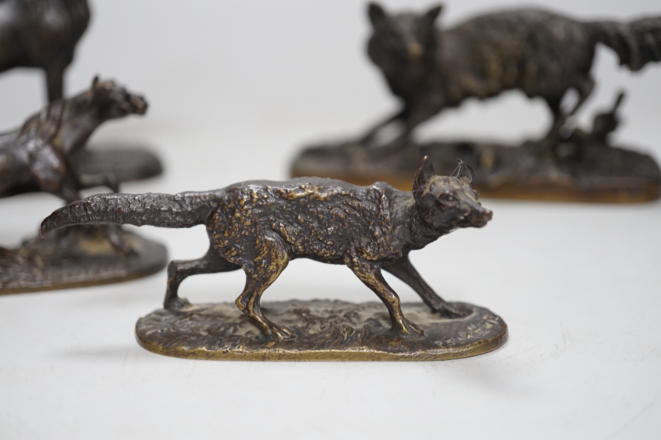 Pierre-Jules Mene | Four bronze models of foxes and horses | MutualArt