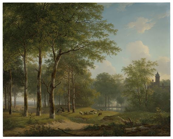 Andreas Schelfhout | A Mill at the Edge of a Dutch Town (1845) | MutualArt