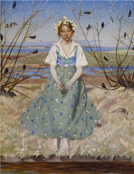 Harald Slott-Møller | Interior and Crescent (1896) | MutualArt