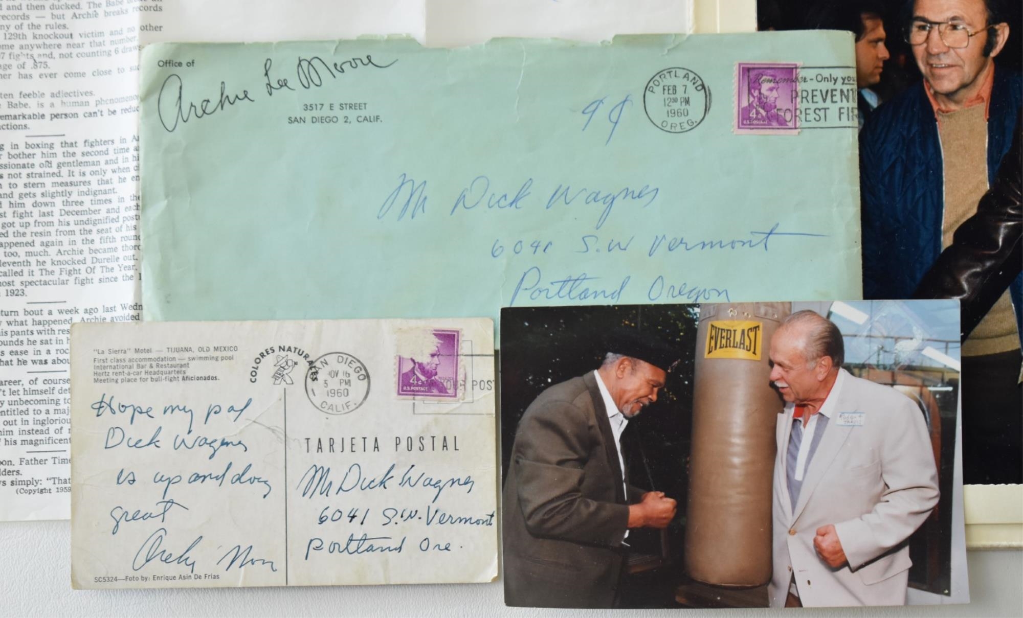 Archie Moore | ARCHIE MOORE SIGNED PHOTO & LETTERS (1960) | MutualArt