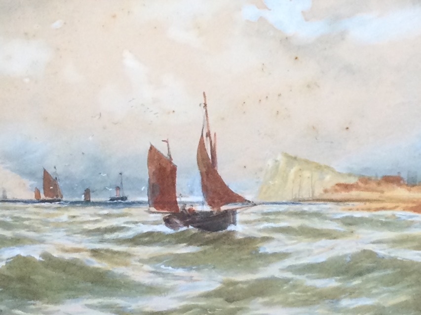 Thomas Mortimer | coastal seascape with fishing boats and steamers ...