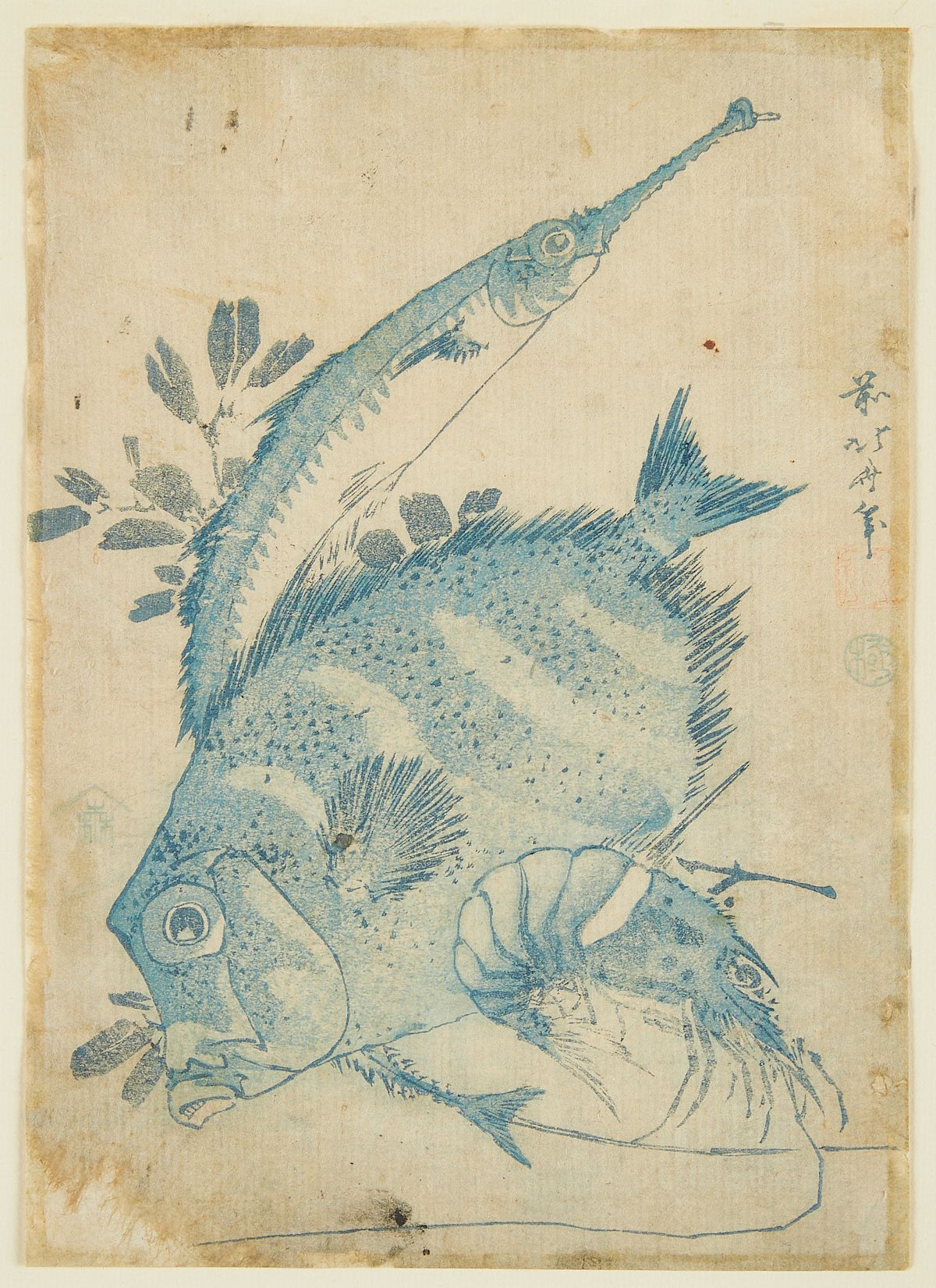 Katsushika Hokusai | Two Fish and Shrimp | MutualArt