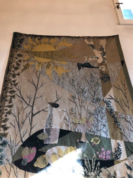 René Fumeron | Tapestry depicting a landscape with birds | MutualArt
