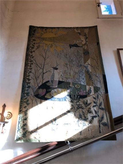 René Fumeron | Tapestry depicting a landscape with birds | MutualArt