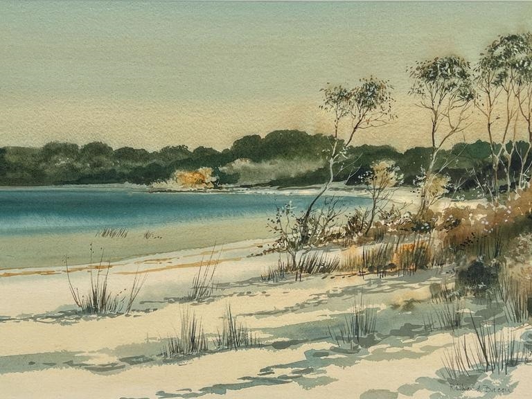 Richard Bacon | RICHARD BACON WATERCOLOUR - UNTITLED BEACH SCENE ...