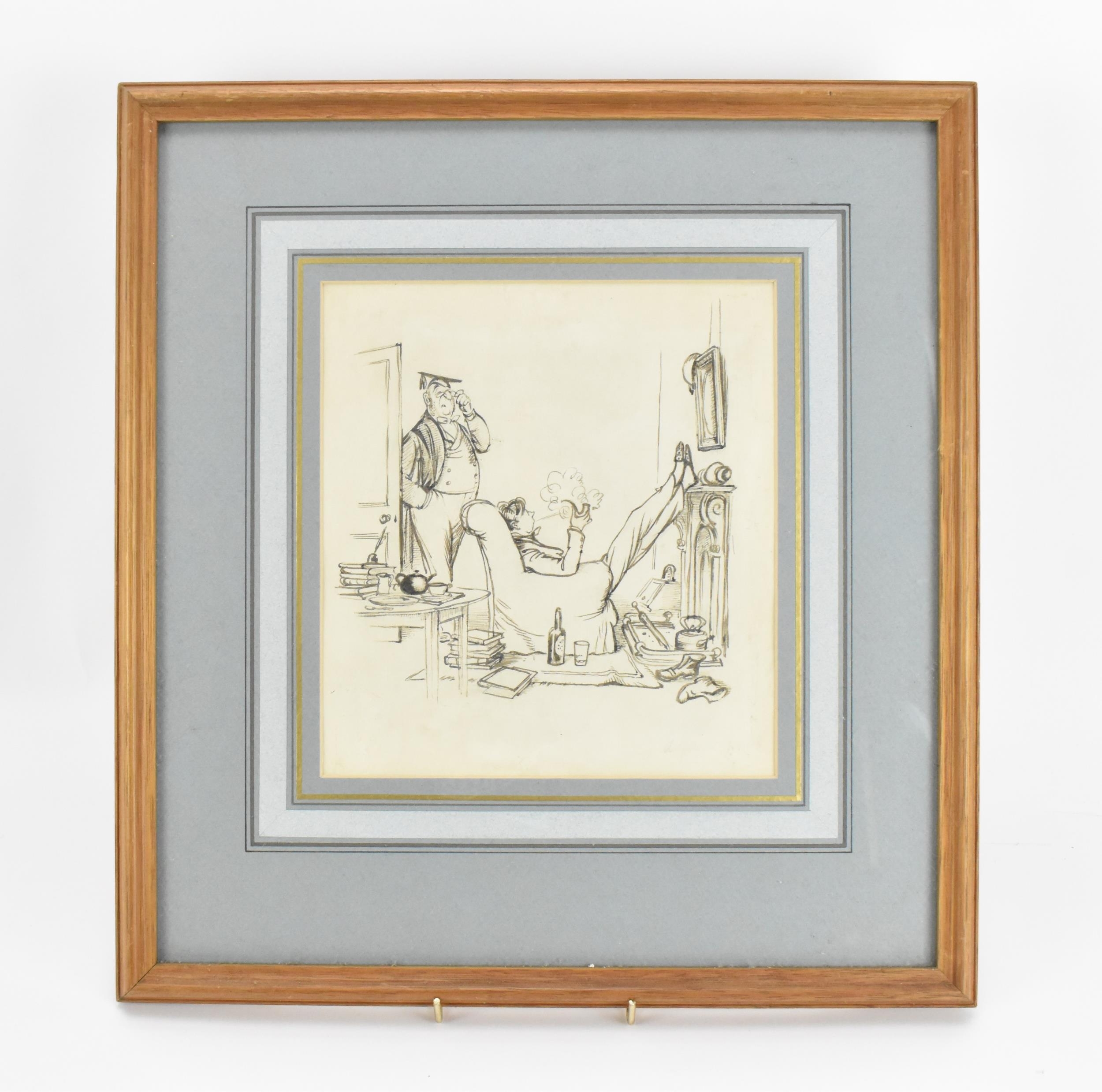 Rex Whistler | illustration depicting two professors in an interior ...