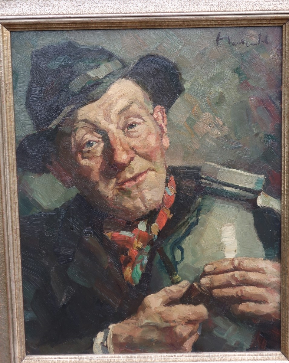 Harry Haerendel | Portrait of a pipe-smoking fisherman | MutualArt