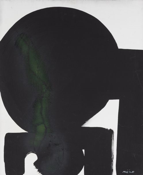 Ladislas Kijno | Composition noire et verte | MutualArt