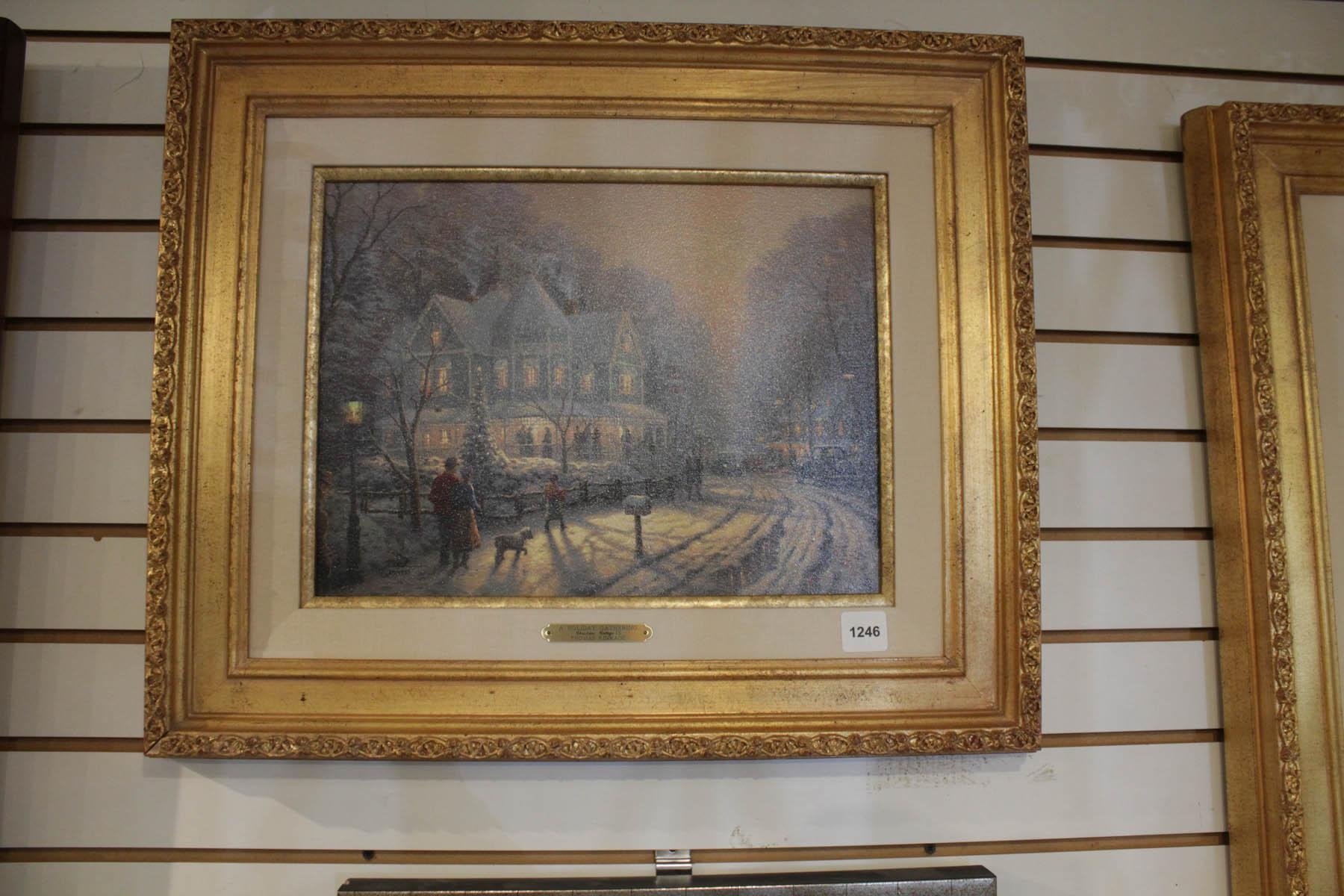 Thomas Kinkade | THOMAS KINKADE EMBELLISHED PRINT ON CANVAS, A HOL ...