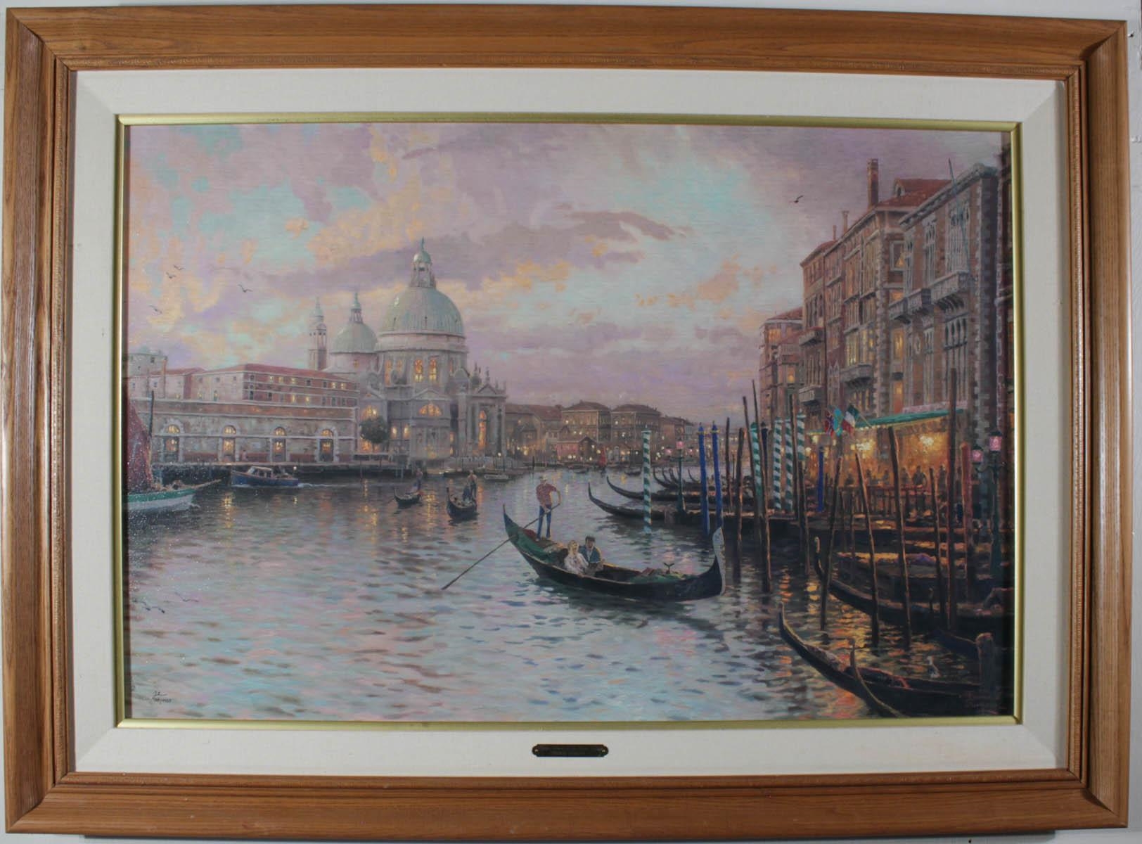 Thomas Kinkade | THOMAS KINKADE TWO EMBELLISHED PRINTS ON CANVAS ...