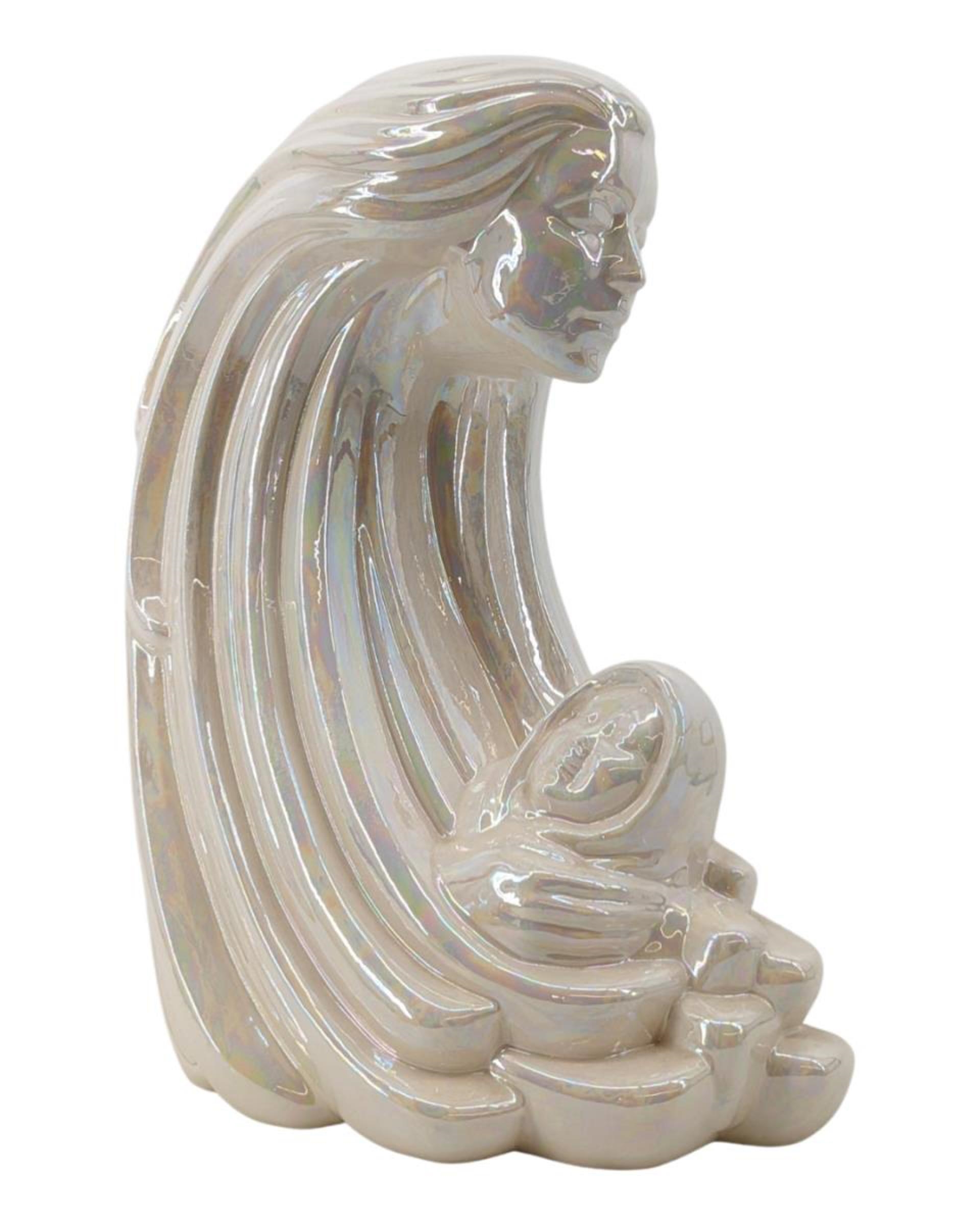 Art Deco School, 20th Century | GLAZED CERAMIC MOTHER IN WIND ART DECO ...