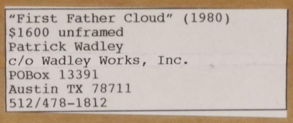 Patrick Wadley | First Father Cloud (1980) | MutualArt