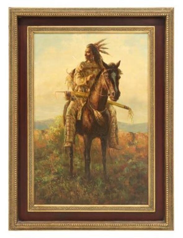 Troy Denton | Native American on Horseback | MutualArt